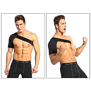 Compression Recovery Support Right Shoulder Stability Brace, Arm Injury Prevention Stabilizer Shoulder Compression Sleeve for Rotator Cuff Pain Relief for Sports Protective Gear