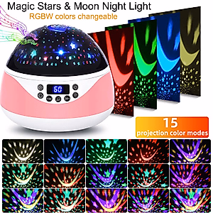 RTOSY Star Projector Night Light for Kids with Music & Timer, Baby Sleep Soothing Remote Control Music Projection Night Light, Great Holiday Gifts for Kids