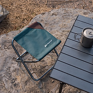 TRIWONDER Mini Folding Camping Stool, Lightweight & Portable Camp Chair Foldable Outdoor Chairs for Travel Picnic Camping Hiking Backpacking, Compact Traveling Foot Stool (Dark Green)