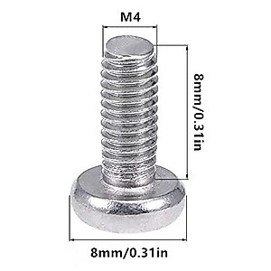 LuiQiuFa50Pcs M4x8mm Machine Screws Pan Phillips Cross Head Screw 304 Stainless Steel Fasteners Bolts