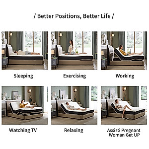 Adjustable Bed Frame Base, Wireless, 5 Minutes Quick Assembly, Zero Clearance, Zero Gravity, Whisper Quiet Durable Motor, Mattress Holder, Anti Snore, Best Gift for Family,Twin XL