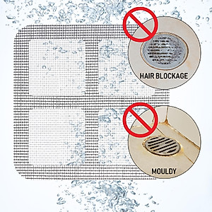 Disposable Shower Drain Cover Hair Catcher4 X 4" Disposable Floor Drain Sticker 50 PCS/Set Covers to Catch Hair and Debris. These mesh Stickers can be Used in bathrooms, Laundry Rooms and bathtubs