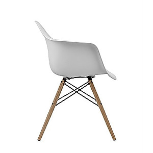 DHP Mid Century Modern Chair with Wood Legs, White
