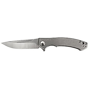 Zero Tolerance (0450); With 3.25” DLC-Coated S35VN Stainless Steel Blade, All-Black Carbon Fiber and Titanium Handle Scales, KVT Ball-Bearing Opening, Frame Lock Reversible Pocketclip; 2.45 OZ., Silver, Small