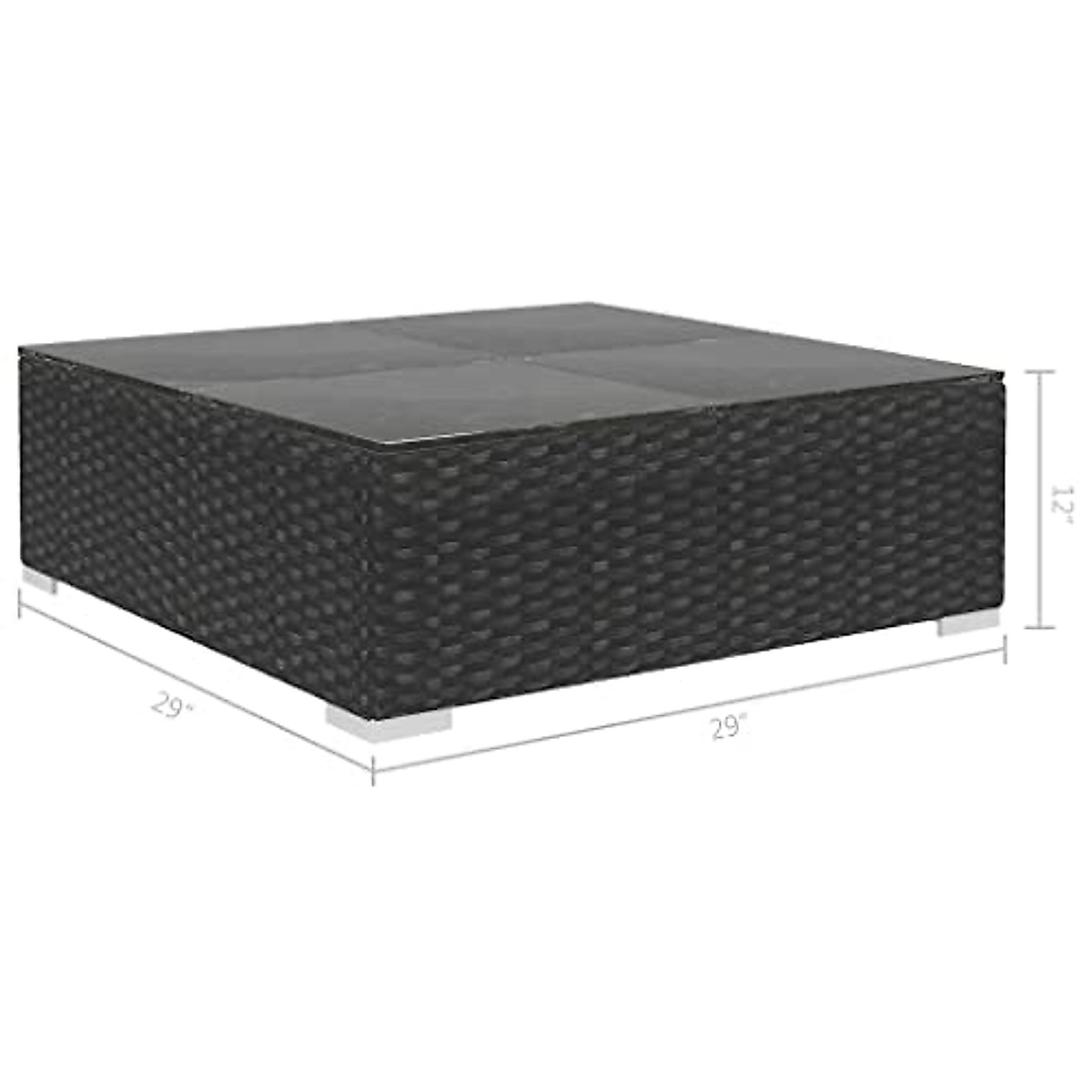 vidaXL 8 Piece Garden Lounge Set with Cushions Poly Rattan Black