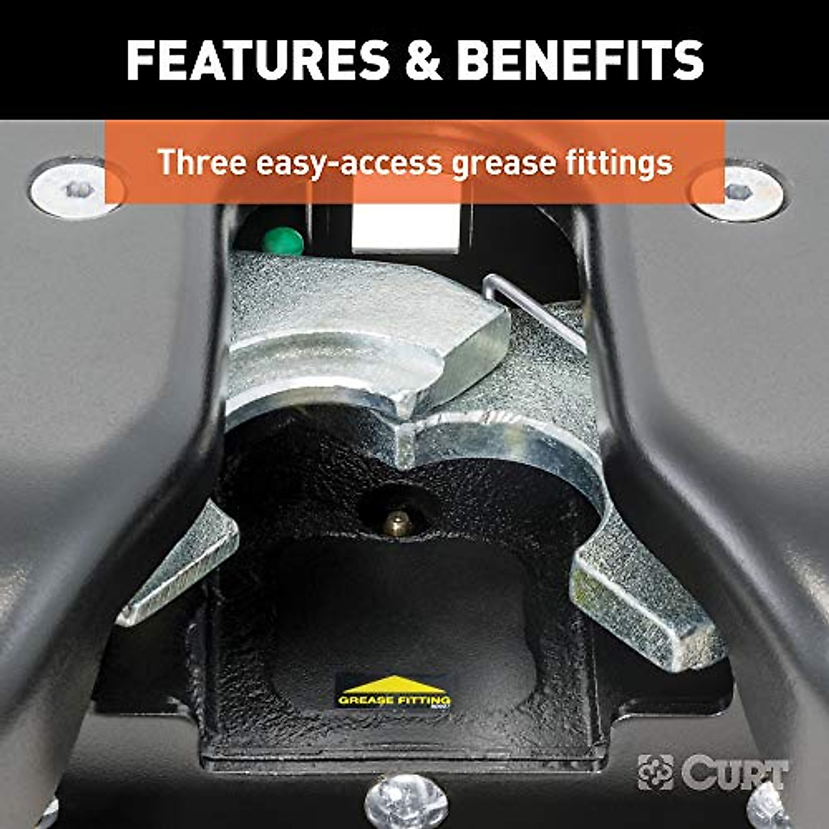 CURT 16636 Q20 5th Wheel Slider Hitch with Base Rails for Short Bed Trucks, Carbide Black, 20,000 lbs