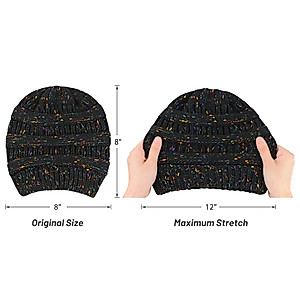 Zando Beanies Women Winter Beanie for Women Warm Hats for Women Thick Knit Beanie Hat for Women Womens Beanie Unisex Cozy Slouchy Hat Soft Girls Beanie Caps for Women Black Yarn Beanie