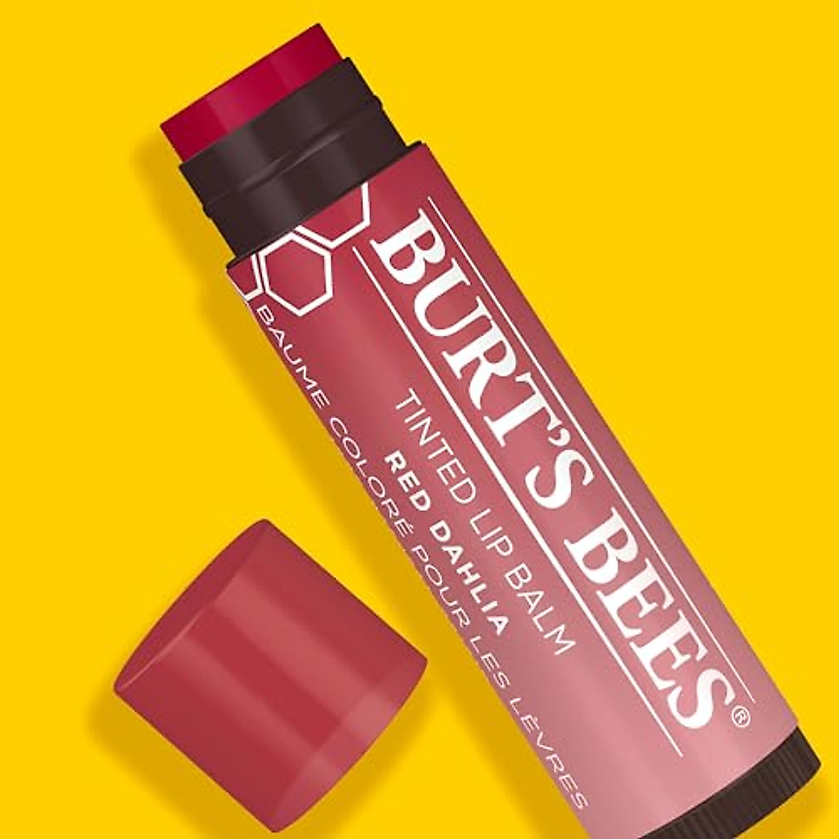 Burts Bees 100% Natural Tinted Lip Balm, Red Dahlia with Shea Butter & Botanical Waxes 1 Tube