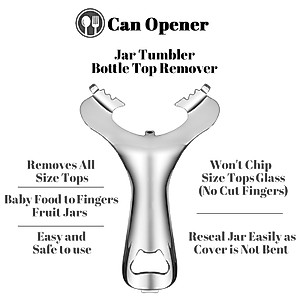 Bxgnip Mason Jar Opener No Lid Dents or Damage Multifunctional Jar Opener Easy Twist Manual Handheld Top Remover Bottle Opener Made For Lifetime