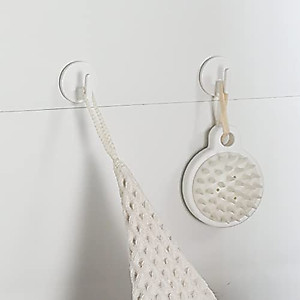 FLAUVEL 6-Pack Plastic Hook Key Hook Wall Hooks Stick-on Key Holder Adhesive Multipurpose Wall Mounted Hook White