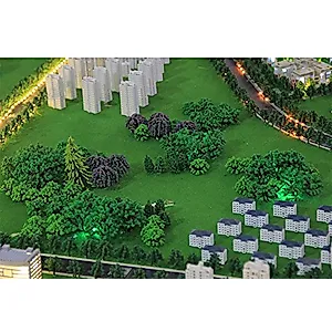 BAENRCY 32pcs 0.79-6.30inch Mixed Model Trees Accessories Model Train Scenery Architecture Trees Model Scenery with No Stands(All Green)