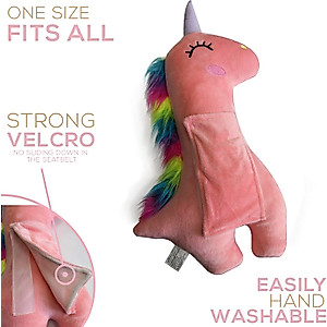 XDEMODA Seatbelt Pillow for Kids Travel - Dinosaur Seat Belt Cover & Cushion Pillow. Child Car Stuffed Plush Animal Travel Pillow. Safety Belt