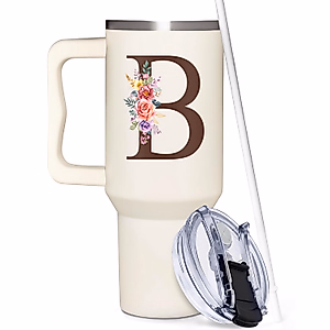 Personalized Gifts For Women - Personalized Gifts For Birthday, Christmas - Monogrammed Gifts Customized Gifts For Woman, Mom, Wife, Best Friend, Sister, Coworkers - Custom Tumbler With Handle 40oz