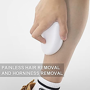 Buwico Crystal Hair Eraser, Crystal Hair Remover for Women and Men, Painless Exfoliation Hair Removal Tool for Arms Legs Back, Magic Hair Eraser (White)