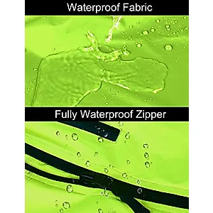 BALEAF Mens Cycling Rain Jacket Windbreaker Waterproof Running Gear Golf Mountain Biking Hood Lightweight Reflective Yellow 2XL