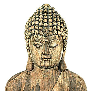 John Timberland Zen Buddha Outdoor Statue 29 1/2" High Floor Sitting Weathered for Yard Garden Lawn