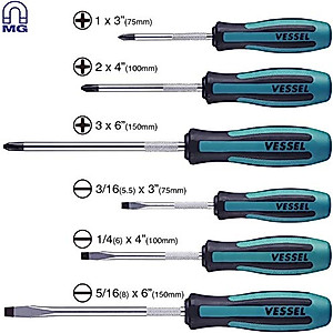 VESSEL MEGADORA Screwdriver Set 6pcs. 9006PB (Paper Box)