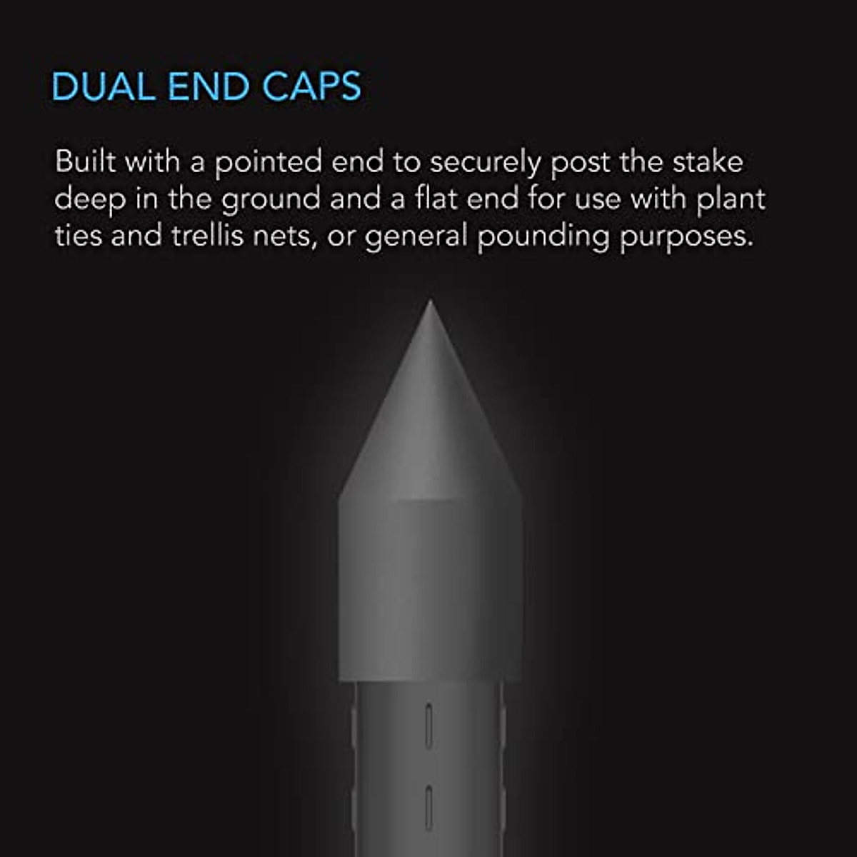 AC Infinity Garden Plant Stakes 60", Sturdy Metal Support Sticks with Protective Plastic Coating, 25-Pack for Tomatoes, Trees, and Vines in Gardening Hydroponics