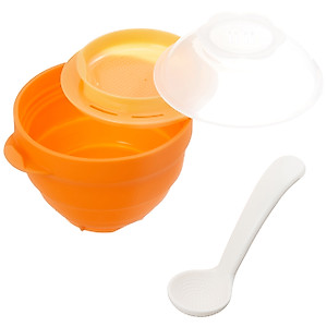 Richell Silicone Baby Food Steamer Orange