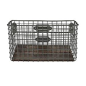 Spectrum Diversified Vintage Wall Mount Office Letter Holder Desk Organizer Basket for Envelopes, Bills, Magazines, Catalogs, Files, Notebooks & More, Pack of 1, Industrial Gray