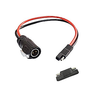 9M9 10AWG 2 Pin Power Industrial Circular Connector to SAE Adapter Cable for Furrion, Solar Suitcase LP-20 Waterproof RV Solar Port, Fit for Forrest River RV Solar Ports