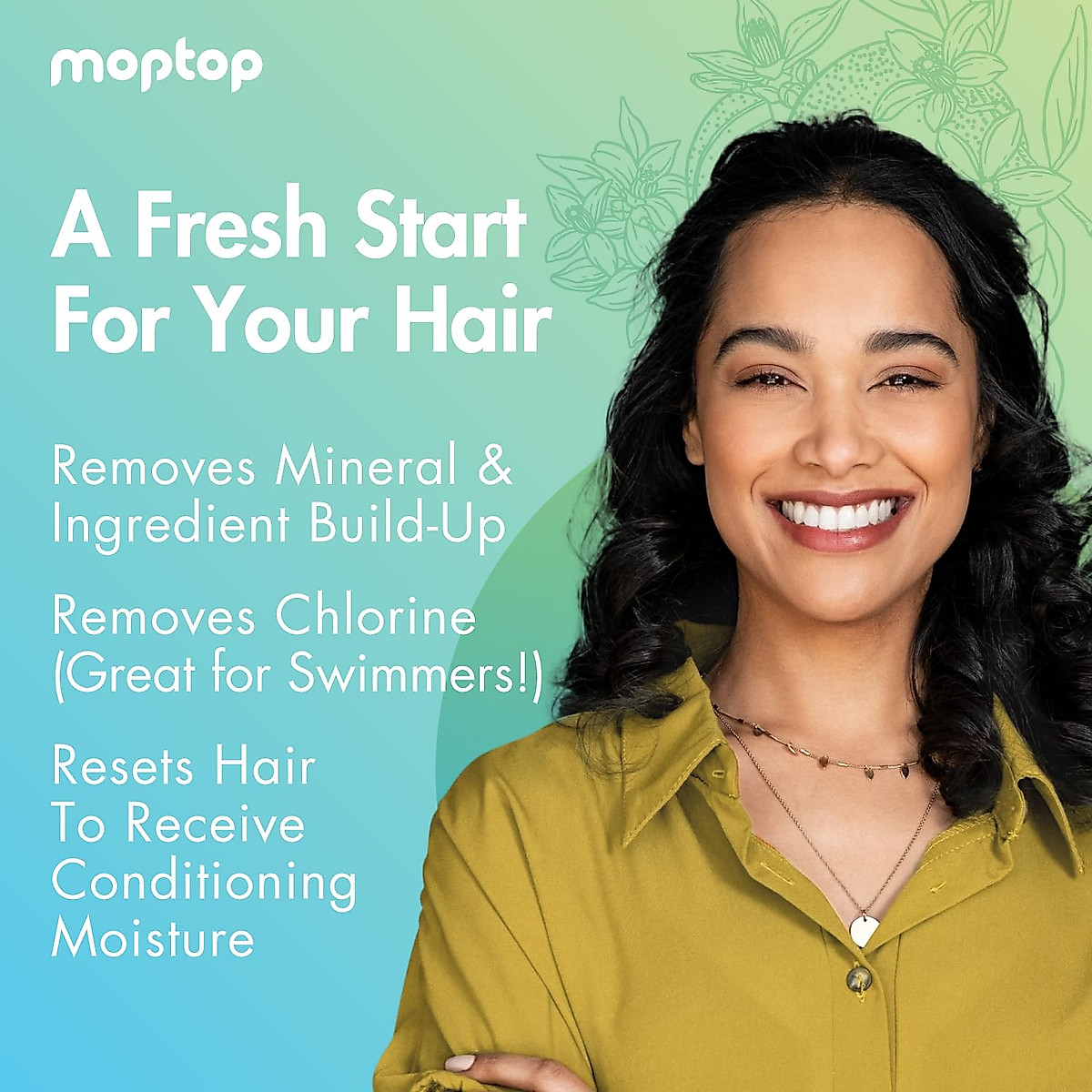 MopTop Detox Shampoo – Scalp Clarifying Shampoo for Build Up, Hard Water, Dirt & Oil, Sulfate & Paraben Free Hair Care for All Hair Types – Thin, Straight, Wavy, Curly & Coily (Citrus Medley, 8oz)