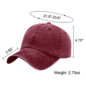 29 IYEBRAO Womens Ponytail Baseball Cap Messy Bun Ponycap Washed Cotton Sport Hat Adjustable Dad Hat Trucker Cap Low Profile Hat (2 Pack-Washed-Classic-Black&Burgundy)