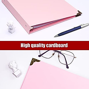 Vienrose 3 Ring Binder 1 inch Round Rings Durable Binder with Cardboard Cover Holds 8.5" x 11" Paper for School Office and Home, Pink