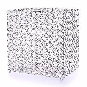 ELLDOO Crystal Wedding Card Box, Rectangle Money Card Box Silver Gift for Wedding Receptions, Centerpiece Decor, Anniversary, Keepsake, Gift Display Box