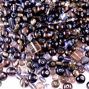 The Crafts Outlet 4-oz=112-g Bulk Assorted Shapes and Sizes 6-12mm Glass Beads Mixed