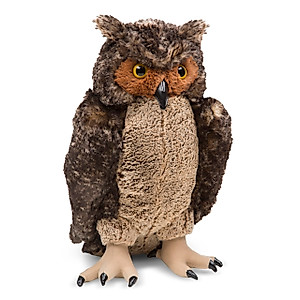 Melissa & Doug Giant Owl - Lifelike Stuffed Animal (17 inches tall) , Brown