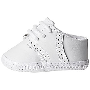 Baby Deer White Leather Saddle Oxford Crib Shoe, Infant, Unisex, Sz 0