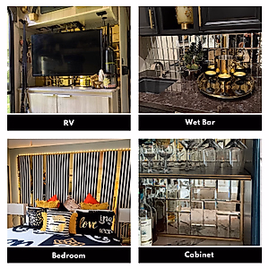 Lovdeco Peel and Stick 3 Inch Light Antique Mirror Backsplash, Square Tile for Kitchen Bathroom (32 Sheets, 2 SQ.FT.)