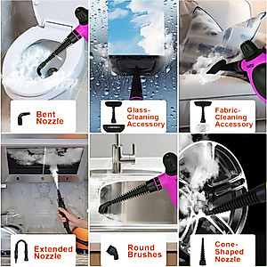 Kiato Handheld Steam Cleaner, 10 in 1 Hand Held Steamer for Cleaning, Portable Pressurized Steamer for Home Use, Bathroom, Mini Steam Cleaners for Upholstery Furniture Sofa Couch Floor Tile Grout Car