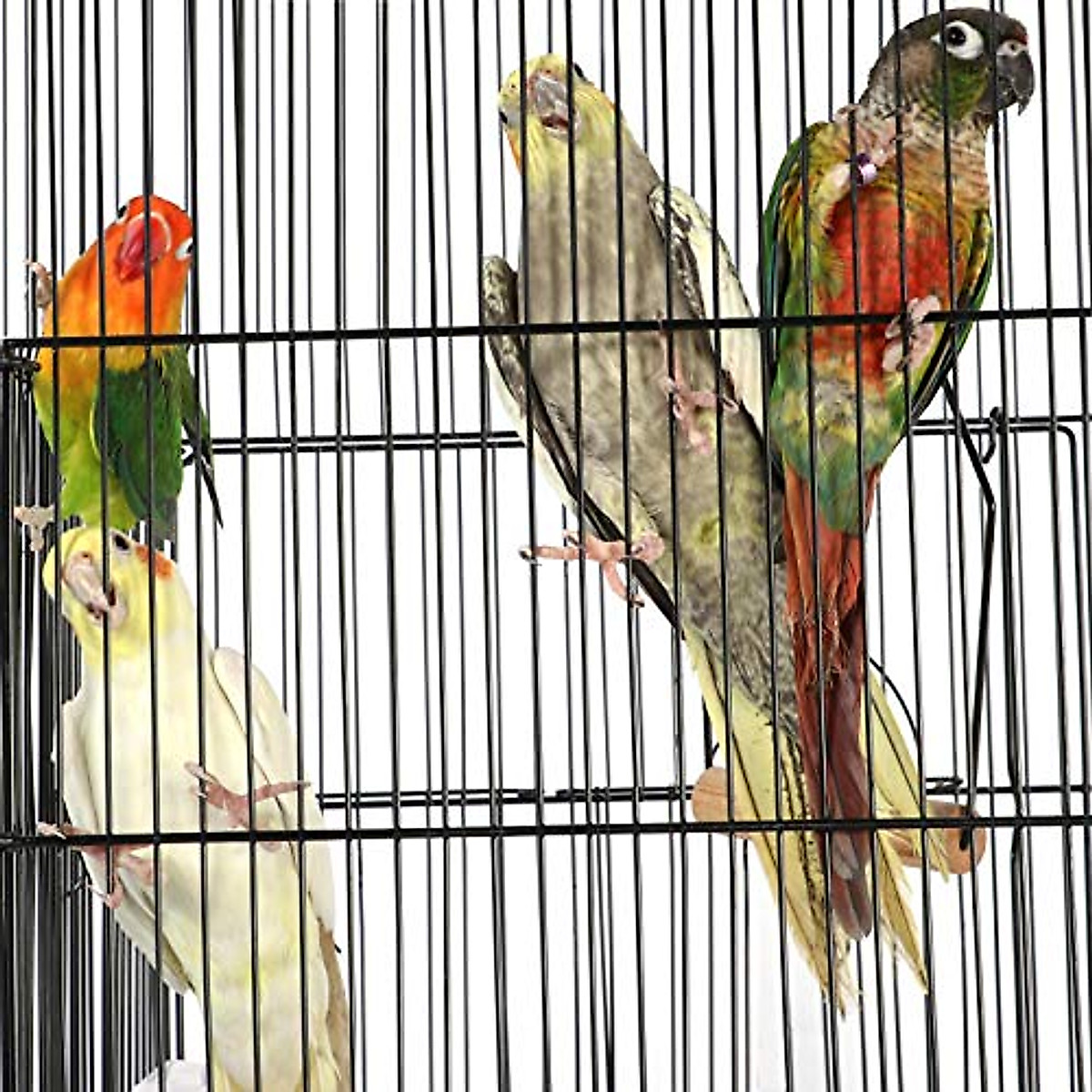 Yaheetech 30-inch Rectangle Stackable Breeding Flight Parakeet Bird Cage for Finches Budgies Cockatiels Conures Lovebirds Canaries Parrots w/Slide-Out Tray, Black
