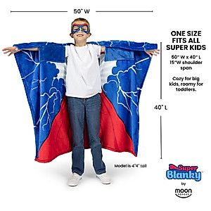 Super Blanky Kids Wearable Blanket - Lightning Bolt Blanket for Kids with Mask - Cozy Plush for Pretend Play, Bedtime, or Gifts - Perfect Birthday or Christmas Gift for Boys - Wearable Blanket Kids