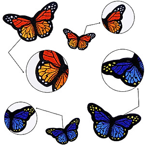 AUGSUN 40pcs Butterfly Iron on Patches, 2 Size Embroidered Sew Applique Repair Patch