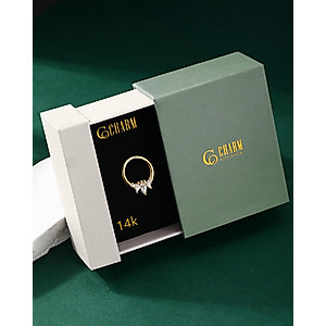 COCHARM 14K Gold Septum Rings 14K Yellow Gold Septum Piercing Jewelry 16g Septum Clicker 14kt Real Gold Daith Earrings Solid Gold Daith Piercing 8mm 14K Gold Daith Jewelry for Women Men