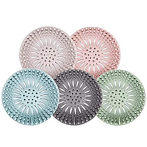 Sink Drain Strainer Durable Silicone Suckers for Bathroom and Kitchen，Sink Filter Sewer.Hair/vegetable scraps/garbage filters,Hair Stopper Shower Drain Filter，Easy to install and clean（5PCS）