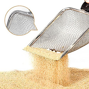 REPTI ZOO 2PCS Reptile Sand Fine Mesh Reptile Scooper Bearded Dragon Sand Shovel Terrarium Substrate Durable Litter Cleaner Corner Scoop Combo Set