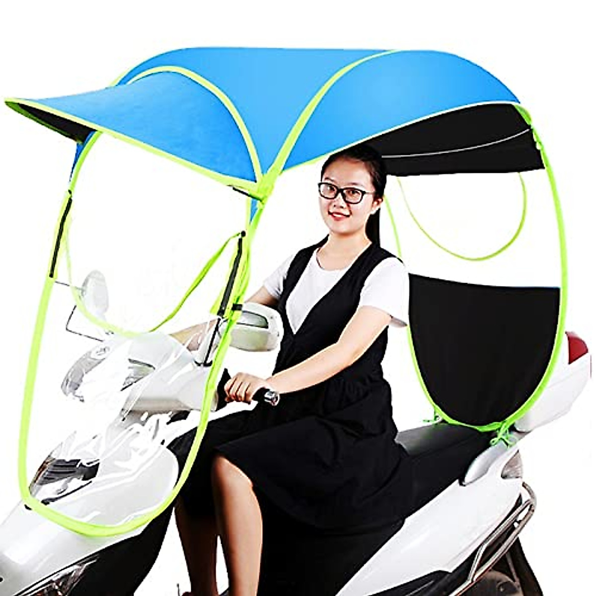 YUANXIN E-bike Carport Awning Canopy Storage Battery Car Motorcycle Rain Shelter The Rain Transparent Umbrella Rain Shed Rain Shelter Umbrella Carport (blue)