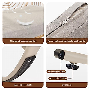 Upholstered High-Back Glider Chair,Patio Rattan Rocker Chair with Cushions & Steel Frame, All-Weather Rocking Lawn Wicker Furniture for Garden Backyard Porch(91*61.5*95cm/35.8*24.2*37.4in)