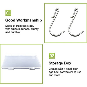 UFURMATE Shelf Basket Rack Hooks, 20Pcs Stainless Steel Shower Basket Hooks Shower Caddy Shelf Basket Rack Hooks for Hanging Sponge Washcloth Luffa (Silver)