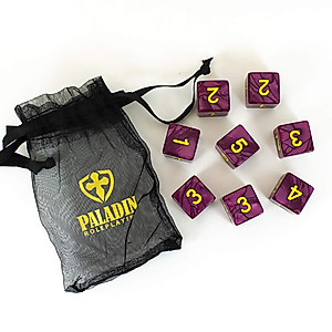 Paladin Roleplaying Maroon Pearl Dice - 8D6 Set - 'Plum'