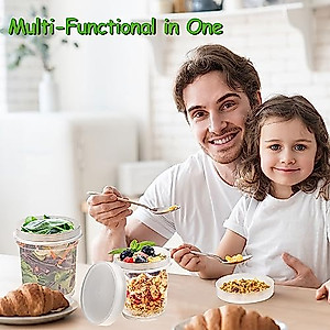 WBKTOOL Overnight Oats Containers with Lids - 5 Pack 16 oz Deli Food Storage Containers - Small To Go Plastic Yogurt Container for Soup, Salad, Freezer