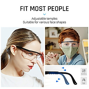 MEIGIX Safety glasses Industrial Goggles with Anti-fog Lens, Clear Safety glasses with Anti-Scratch UV400 protection Lens Goggles Eyeglasses