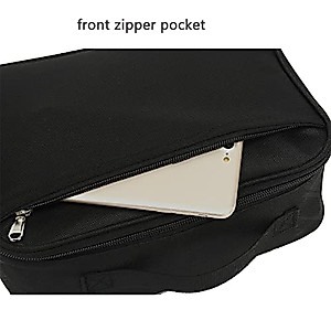 FlowFly Kids Lunch box Insulated Soft Bag Mini Cooler Back to School Thermal Meal Tote Kit for Girls, Boys, Black