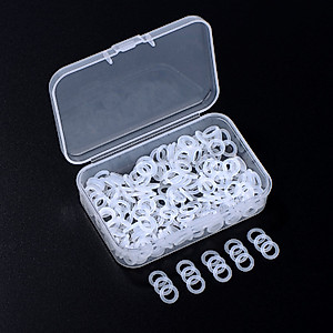 Sumind 200 Pieces O Ring Keyboard Clear Rubber O Rings Keyboard Dampeners with Plastic Storage Box for MX Switch and Mechanical Keys