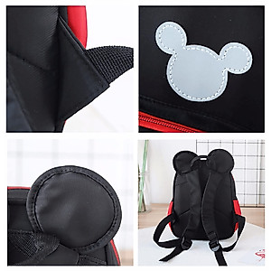 Cute Mini Backpacks, Red Cartoon Bag, Mouse Ears Bowknot Travel Daypack
