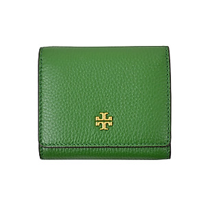 Tory Burch Womens 80121 Blake Colorblock Pebble Leather Tri-Fold Wallet (367 Arugula Green/Tory Navy Blue)